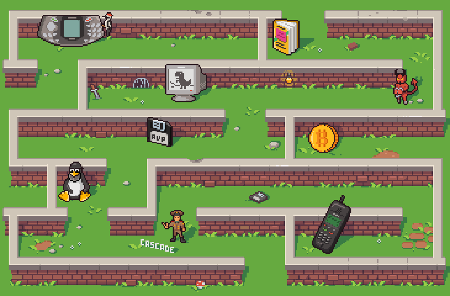 Pixel art Infographic Information Security From Cascade Virus To
